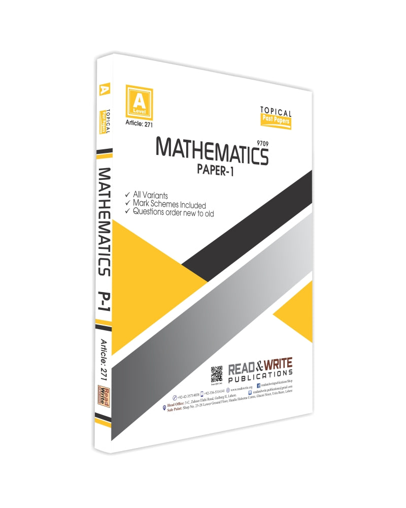 Mathematics A-Level Topical Past Paper 1 - Student Book Store